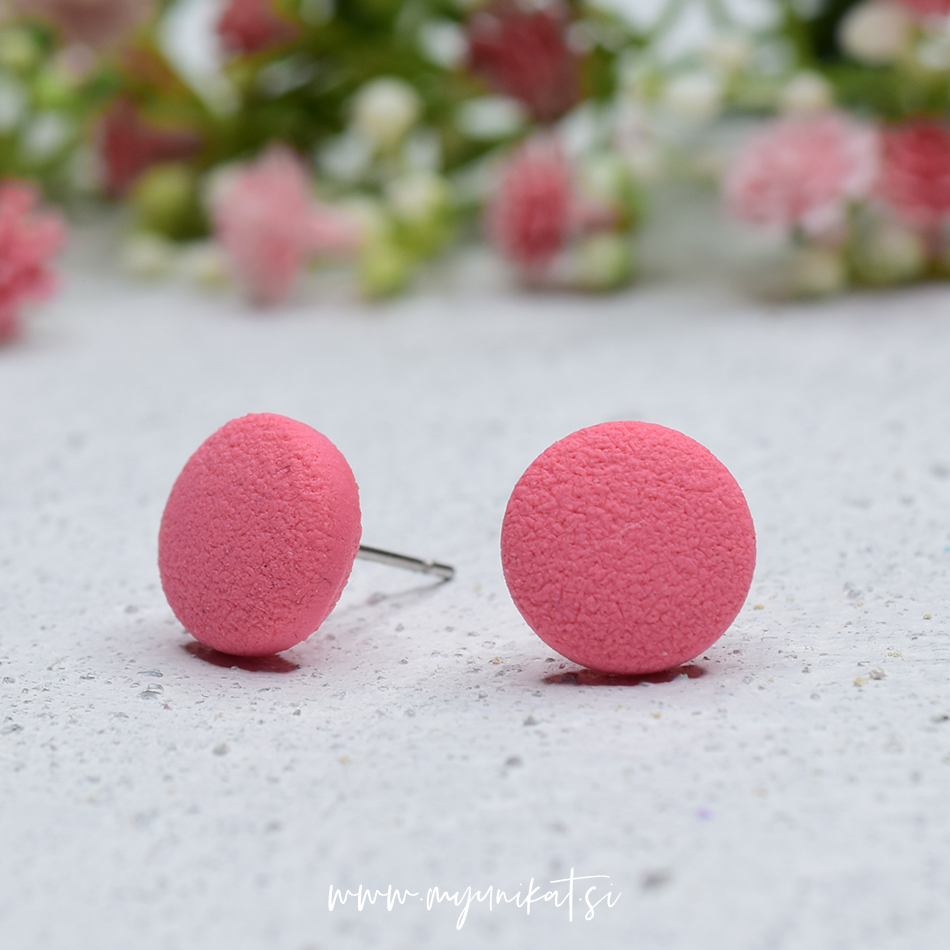 MINI unikatni uhani SIMPL | roza - Unikatni nakit Myunikat