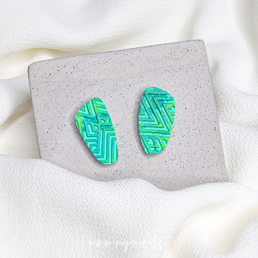 Unikatni uhani ABSTRAKT | zelena, Unikatni nakit Myunikat