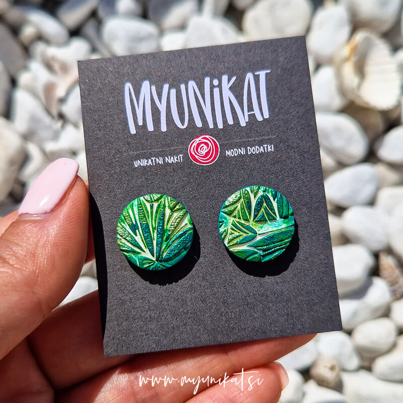 Majhni unikatni uhani | zelena, Unikatni nakit Myunikat