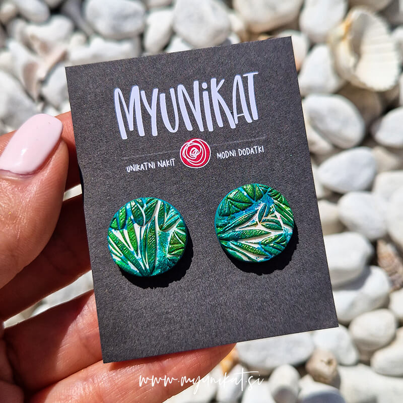 Majhni unikatni uhani | zelena, Unikatni nakit Myunikat