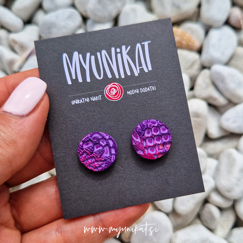 Majhni unikatni uhani | viola, Unikatni nakit Myunikat