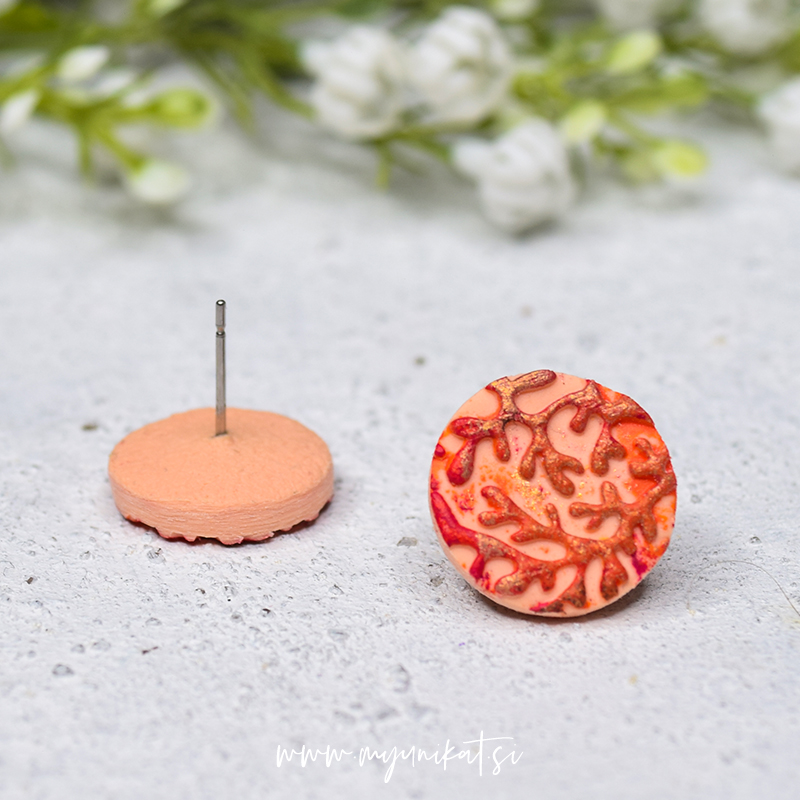 Majhni unikatni uhani | oranžna, Unikatni nakit Myunikat